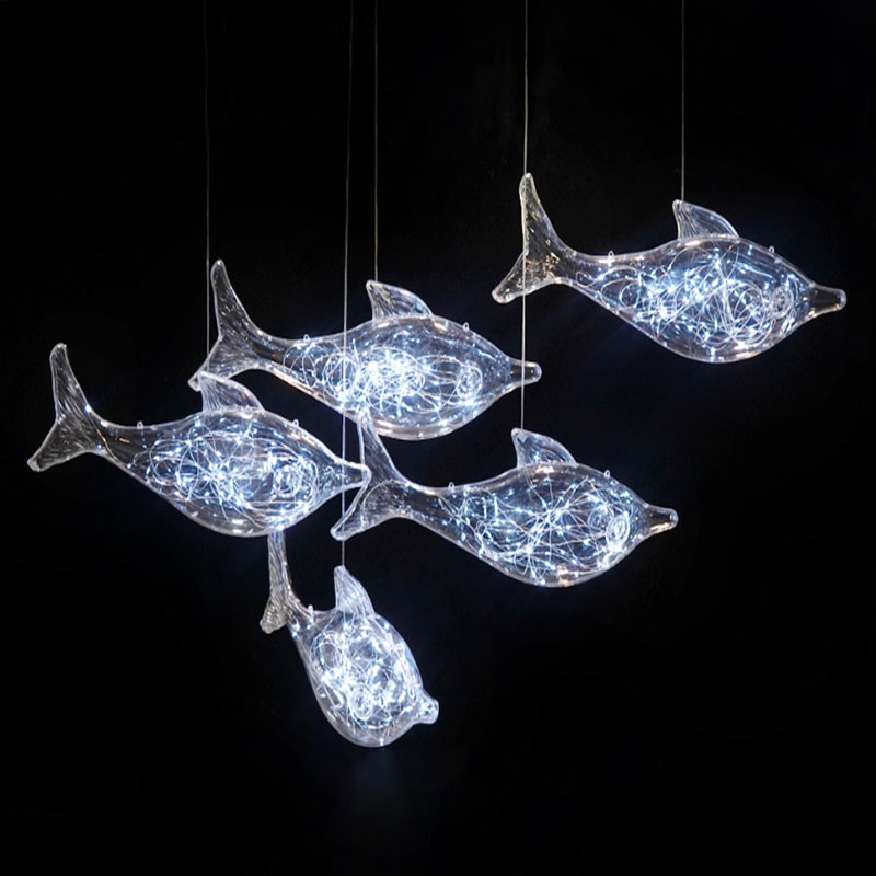 Five-headed Gemstone Fish (Large) Pendant Light - Global Supply Chain ...